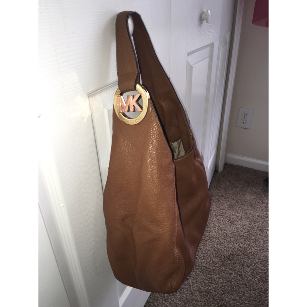 Camel Colored Mk Satchel Handbag - Gem